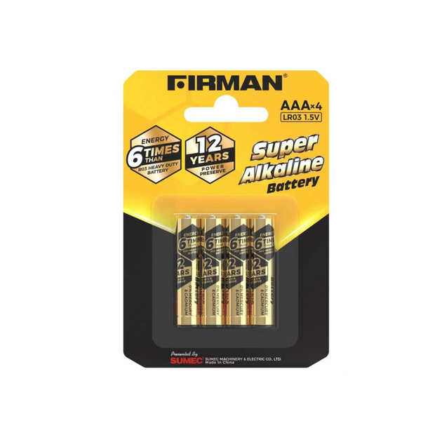 Firman Super Alkaline Battery AAAx4 LR03 1.5V – Sumec Plaza