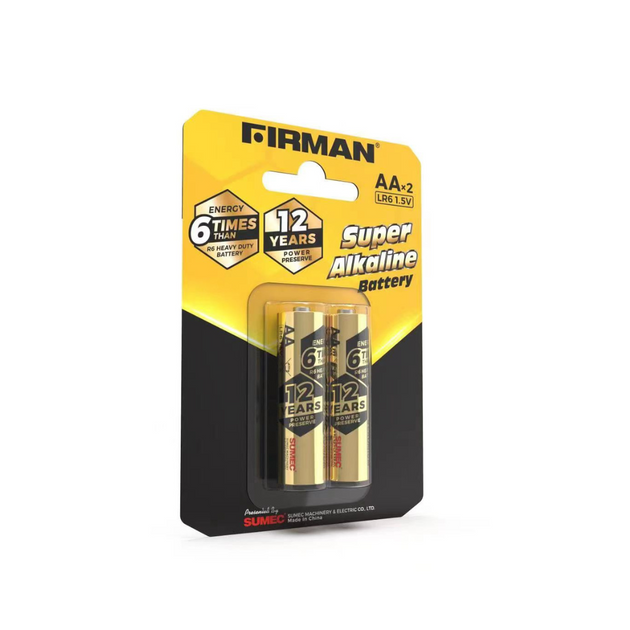 Firman Super Alkaline Battery AAx2 LR6 1.5V – Sumec Plaza